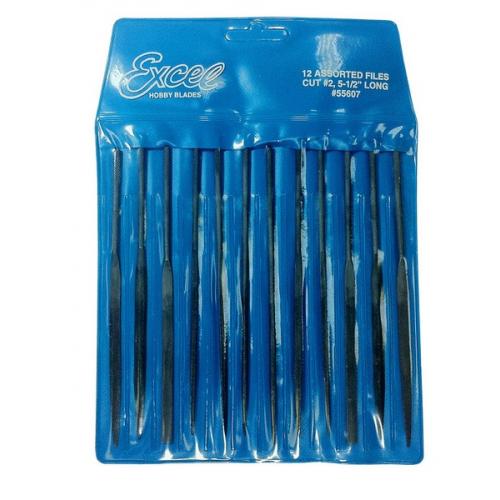 Excel - Needle Files 12 Assorted in Pouch - RCNZ